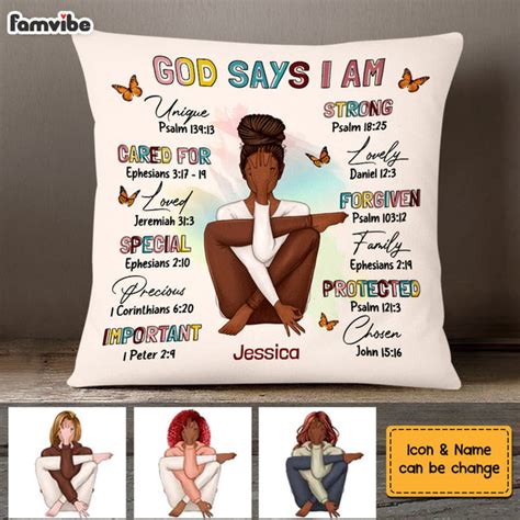 Personalized T For Daughter God Says I Am Bible Verses Pillow Db281