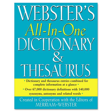 Merriam Webster All In One Dictionary Thesaurus Hardcover 768 Pages