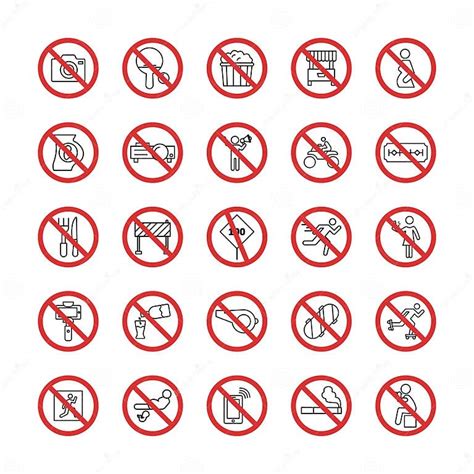 Prohibited Vector Icon Set Every Single Icon Can Easily Modify Or Edit