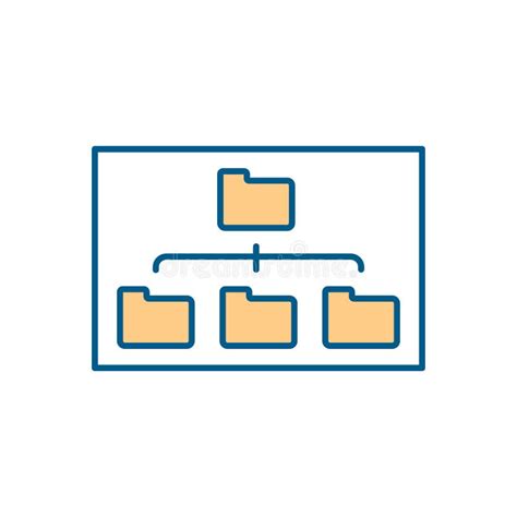 Folders And Subfolders Rgb Color Icon Stock Vector Illustration Of Data Organize 212911556