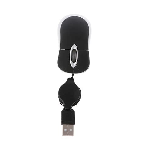Protable Computer Mouse Mini Wired Usb Mouse Retractable Cable 800dpi