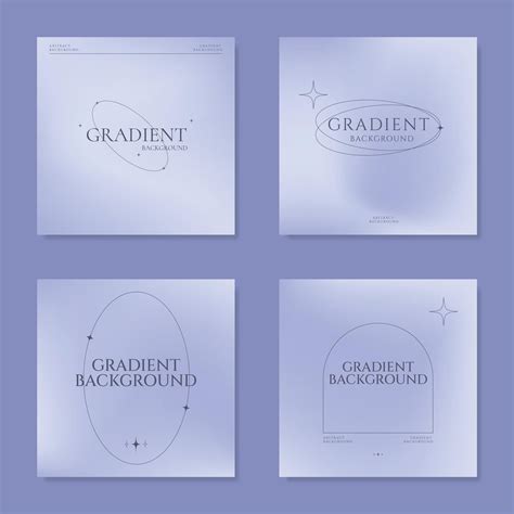 Set Of Minimalistic Soft Gradient Background Templates Elegant Soft Blur Texture In Blue Colors