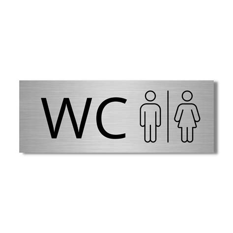 Tabliczka Toaleta Wc Aluminium Piktogram Srebrna Tablica Informacyjna