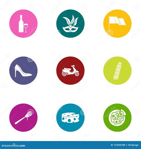 Iconos Femeninos Fijados Estilo Plano De La Felicidad Ilustración Del