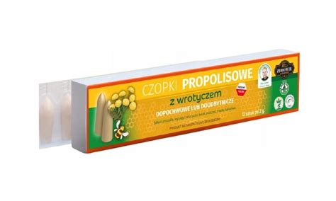 Czopki Propolisowe Z Wrotyczem Doodbytnicze Lub Dopochwowe 12 Sztuk