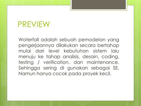 Ppt Pemodelan Linear Sequential Model Waterfall Powerpoint