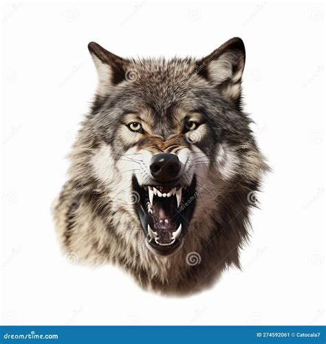 Wolf Bares Its Teeth Wolf Head Illustration 73457646