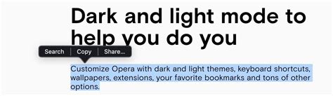 disable automatic popup when selecting text opera forums