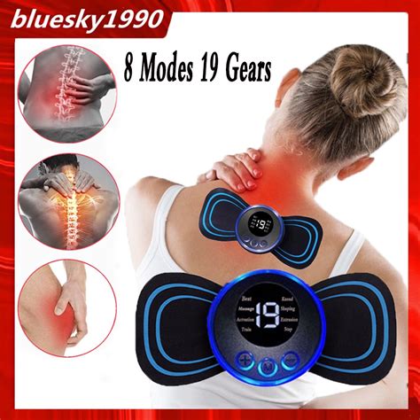 Ems Portable Mini Neck Cervical Massager Home Electric Meridian Pulse
