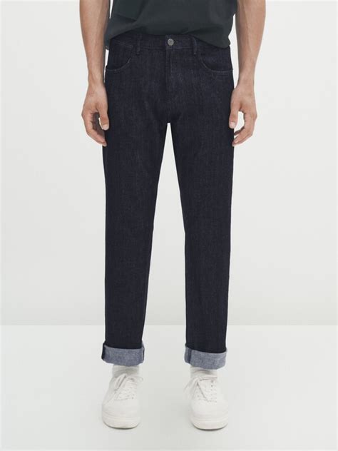 Джинсы классического кроя с эффектом потертости - Massimo Dutti