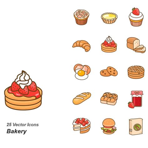 Bakery Color Vector Icons Masterbundles