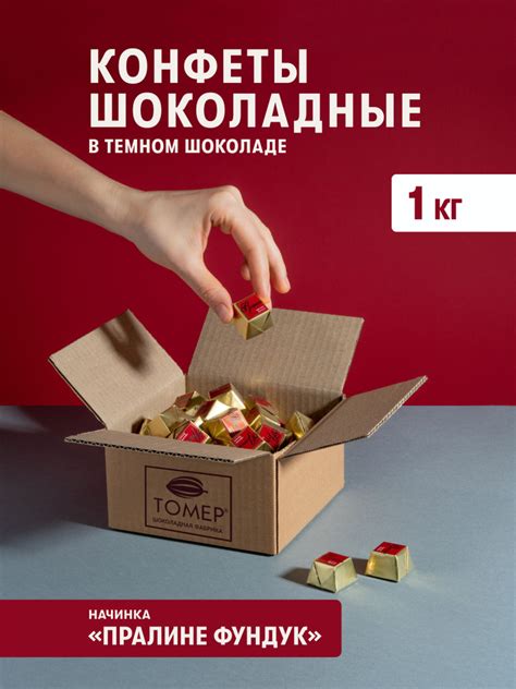 Конфеты шоколадные Томер Франт в темном шоколаде Пралине фундук 1 кг