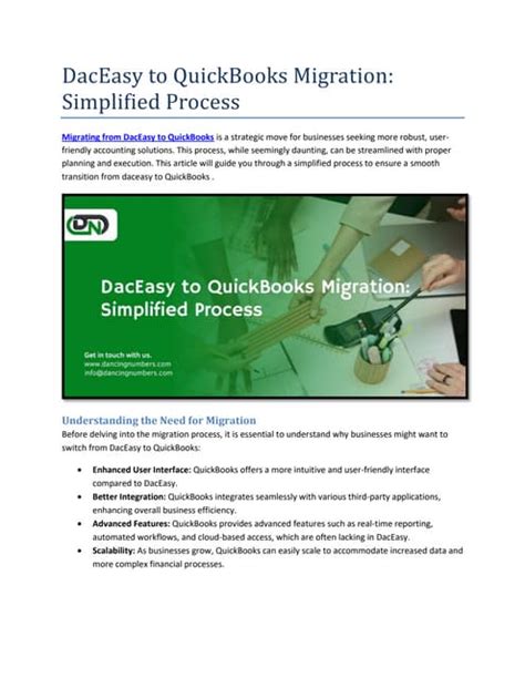 Daceasy To Quickbooks Migration Simplified Process Pdf