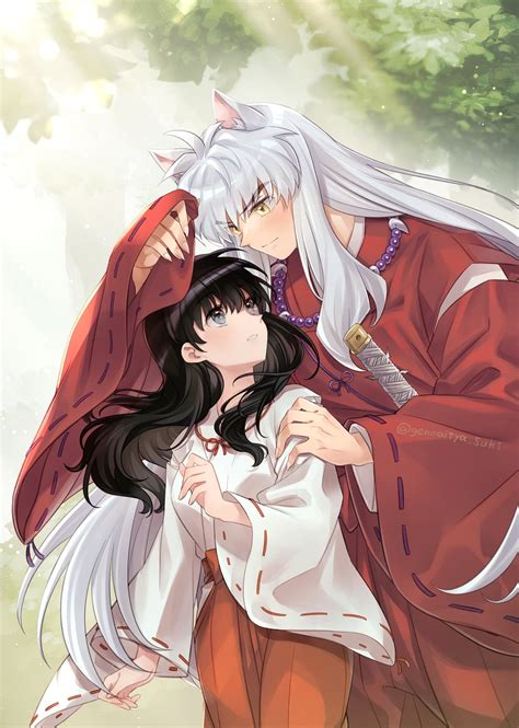 Inuyasha And Higurashi Kagome Inuyasha Drawn By Genmaitya Suki Danbooru