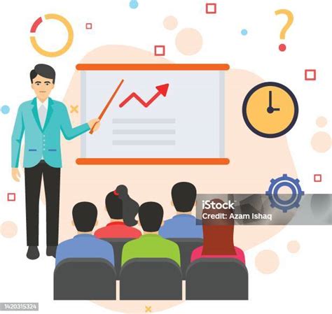 성인 교육 및 개발 교실 장면 개념 Hrm 기호 성장 벡터 색상 아이콘 디자인 Hr 기호 비즈니스 캐릭터 스톡 일러스트레이션에