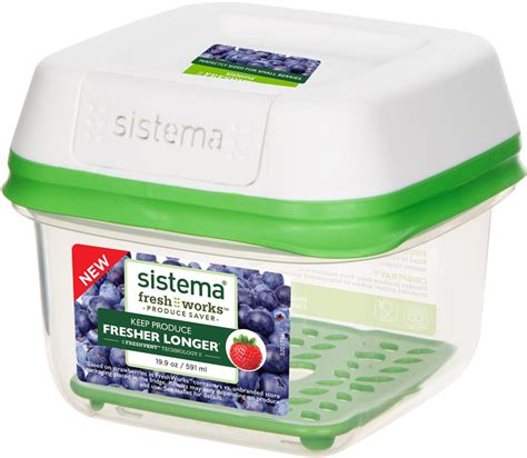 Емкость для хранения овощей и фруктов Sistema Freshworks Green 591 мл ...