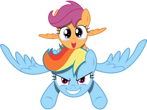Vector Rainbow Dash And Scootaloo Happy By Kysss By Kysss90 On Deviantart