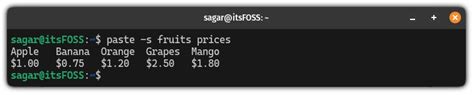 Paste Command Examples