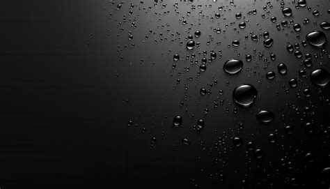 Premium Photo Water Droplets On A Black Surface Creating A Textured
