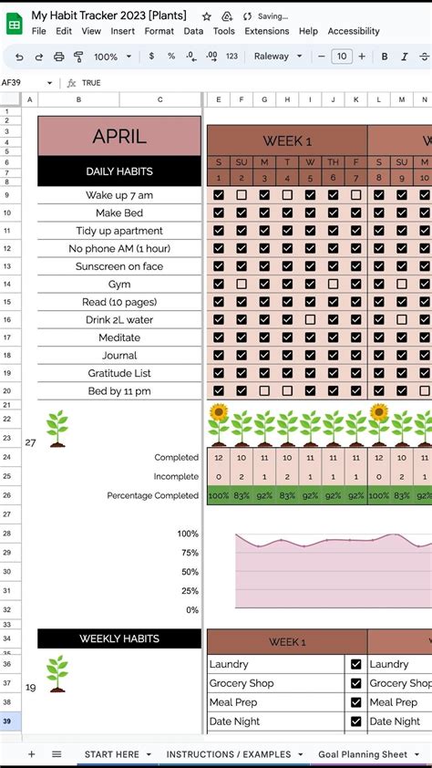 Grow Plants Sunflowers The Ultimate Habit Tracker Daily Planner