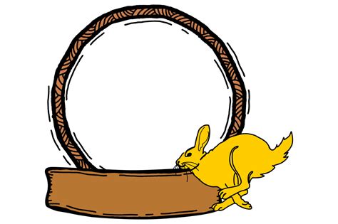 Frame Border With Gold Rabbit Running Theme Design 24861956 Png