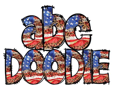 Patriotic Alphabet Png Alphabet Letters Png Bundle Doodle Font Bundle