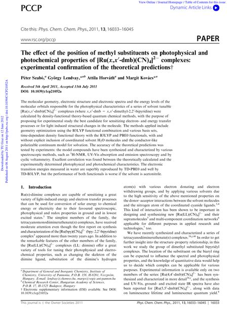 Download Pdf The Effect Of The Position Of Methyl Substituents On