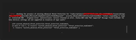 Azure Defender For Data Services Settings Are Not Supported On
