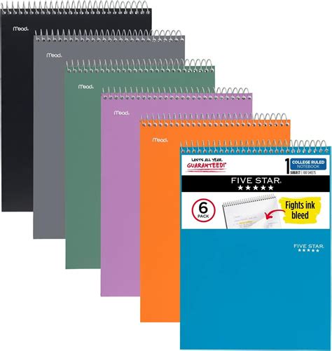 Five Star Notebooks 1 Subject College Ruled Paper 100 Sheets 11″ X