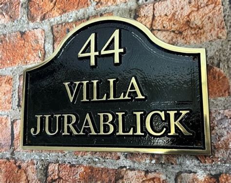 Brass House Signs With Oval Top