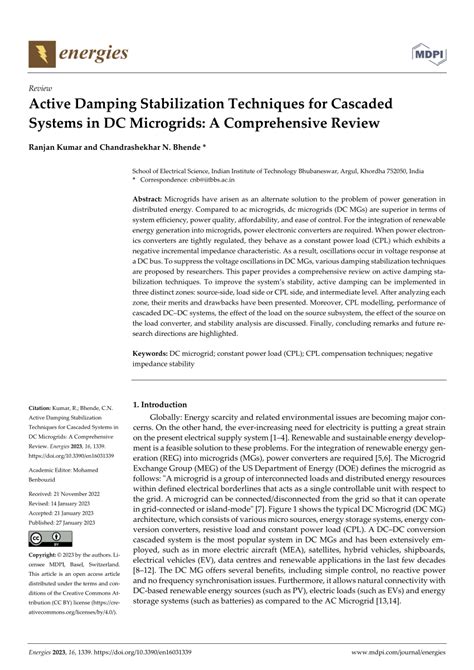 Pdf Active Damping Stabilization Techniques For Cascaded Systems In