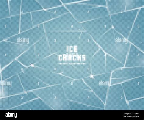 Realistic Cracked Ice Surface Frozen Glass With Cracks And Scratches