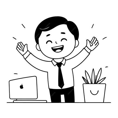 Premium Vector Business Illustration In Black And White Outline