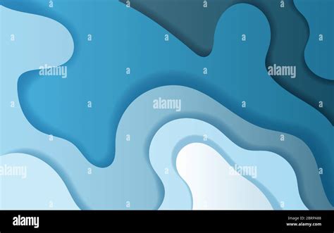 Paper Art And Craft Of Abstract Curve Shape Blue Sky Backgroundshadowvectorillustration Stock