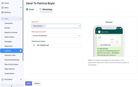 whatsapp zoho books integration help zoho books