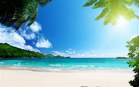 Background Full Hd 1080p Wallpaper Beach Tropics Sea