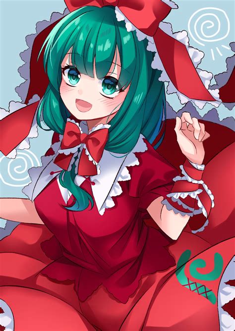 Safebooru 1girl D Bangs Blue Background Blunt Bangs Blush Bow
