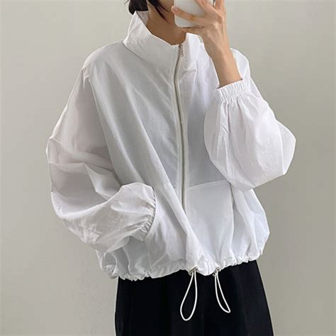 아방핏4color 스트링 조절 간절기 가을 하이넥 나일론 야상 윈드브레이커 바람막이 집업 점퍼 윈드바람막이