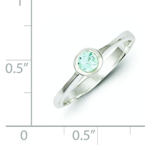 925 Sterling Silver Polished Open Back Light Blue Round Bezel Cz Cubic