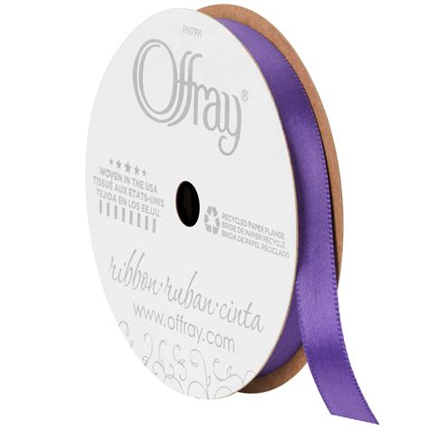 Offray Ribbon Regal Purple 3 8 Inch Single Face Satin Polyester 18