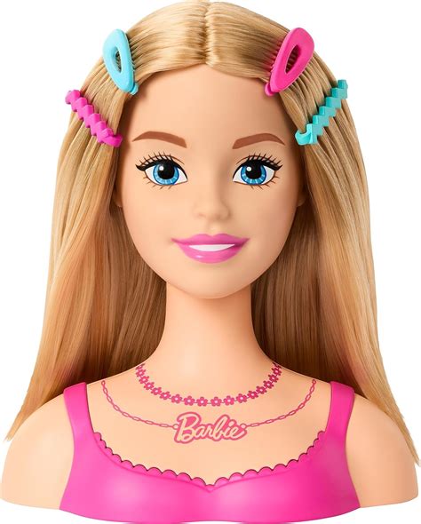 Barbie Doll Styling Head Blond Hair With 20 Colorful Accessories Dol