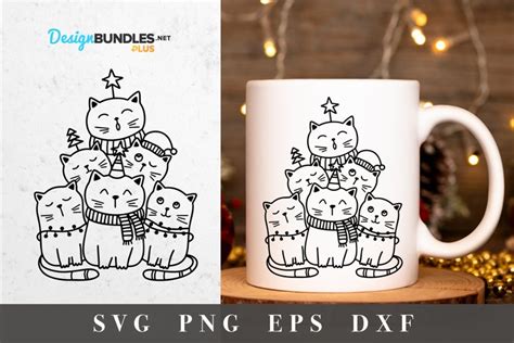 Christmas Cat Svgchristmas Tree Cat Cut File
