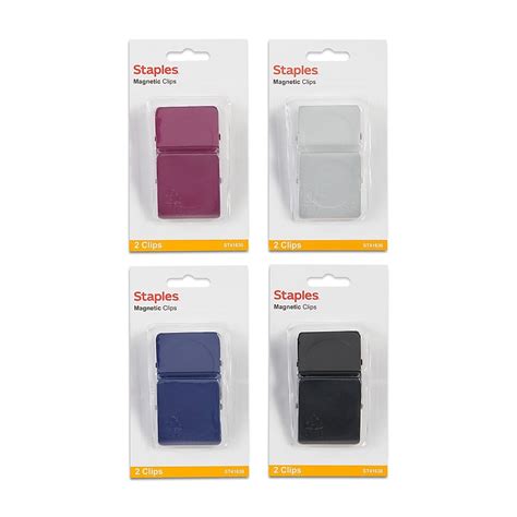 Staples Square Magnetic Clips Assorted Colors 2pack 41630 Image 1