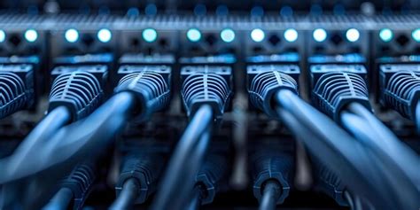 Premium Photo Network Equipment Wiring Configuration For Data Transmission Via Structured