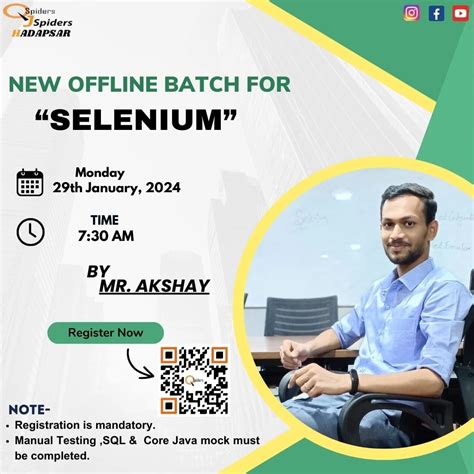 Join Selenium Batch For Software Testing Qspidersjspiders Hadapsar