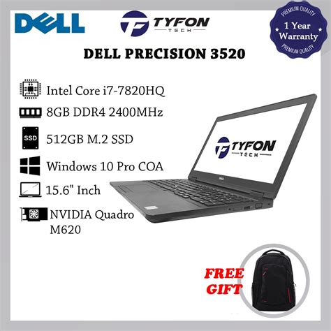 dell precision 3520 i7 7820hq 16gb ddr4 ram 512gb ssd nvidia quadro
