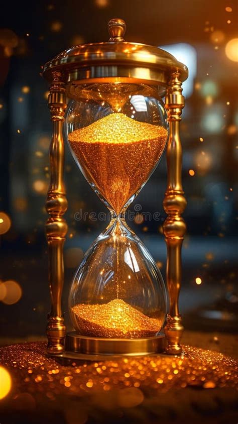Golden Hourglass Symbolizes The Precious Sands Of Fleeting Time