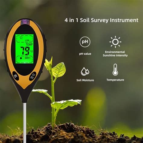 Testeur de Sol en Soil Tester PH mètre lumière du Soleil température hygromètre pour