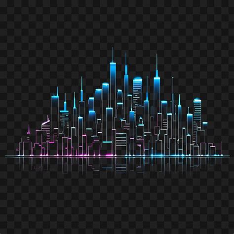Premium Psd Psd Of Neon City Grid Borderline Design Neon Lines Style