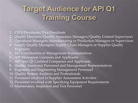 api q1 9th edition training program